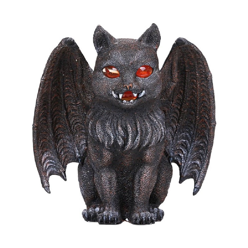 Vampire Winged Red Eye Standing Cat Gargoyle Candle Holder Statue Figu ...